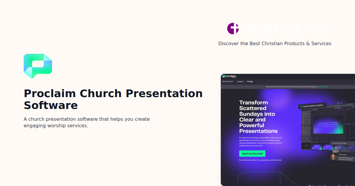 Proclaim Church Presentation Software | ChristianPicks